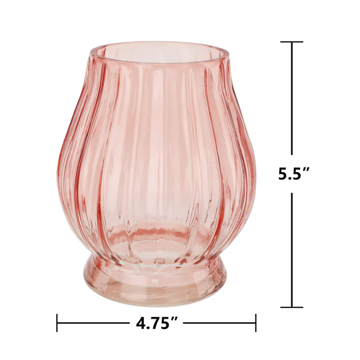 Pink Fluted Glass Vase – RunningonBlooms