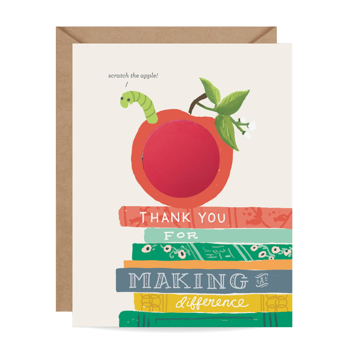 Scratch-off Bookworm - Teacher / Thank You Card – RunningonBlooms